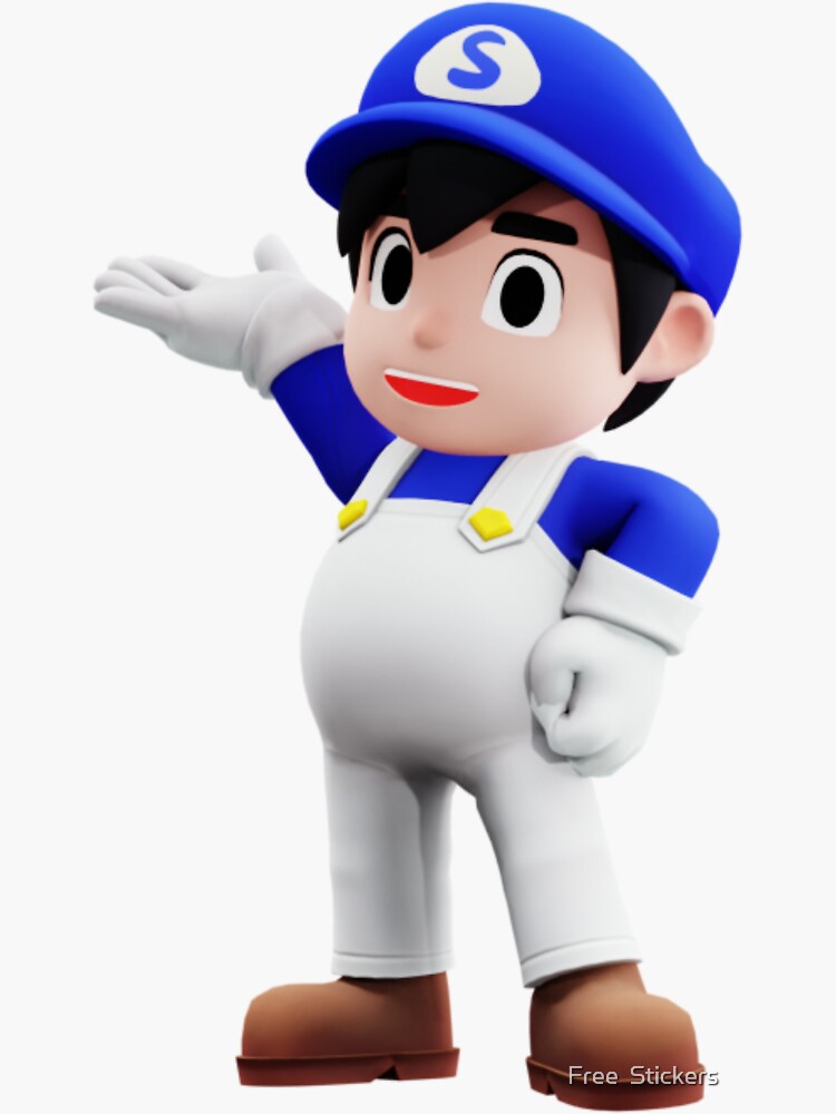 "Smg4 Mario Sticker" Sticker for Sale by theart2 | Redbubble