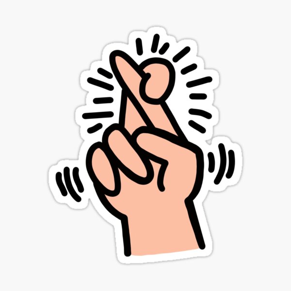 "Crossed Fingers" Sticker for Sale by alyssafellman | Redbubble