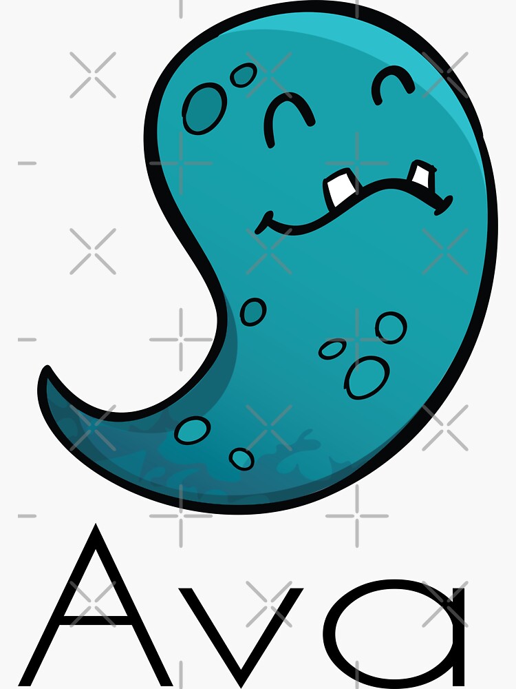 "Ava Cute Monster My Name is Ava! " Sticker for Sale by ProjectX23 ...