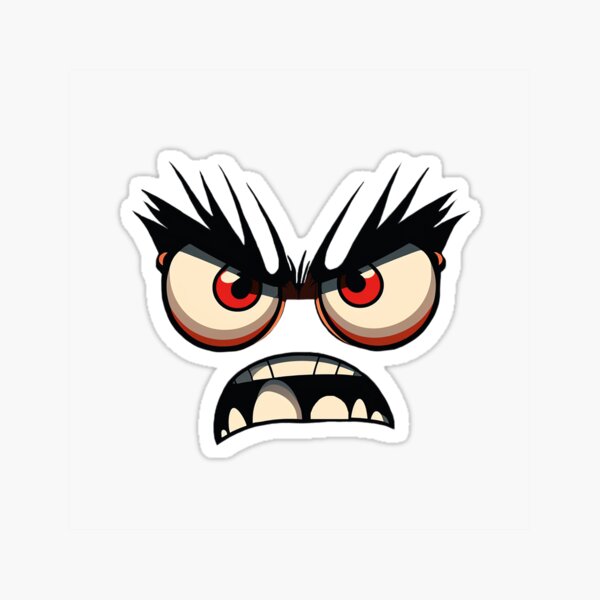 "cartoon angry eyes with lashes" Sticker for Sale by Maryberry96 ...