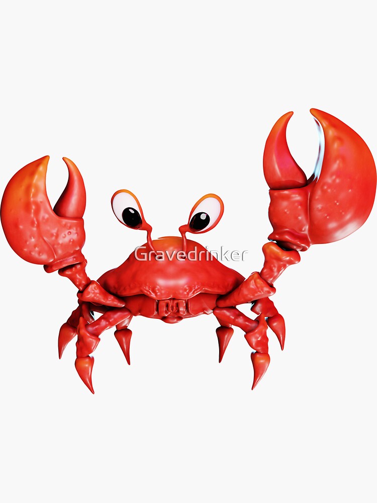 "Funny Cute 3D Crab" Sticker for Sale by Gravedrinker | Redbubble