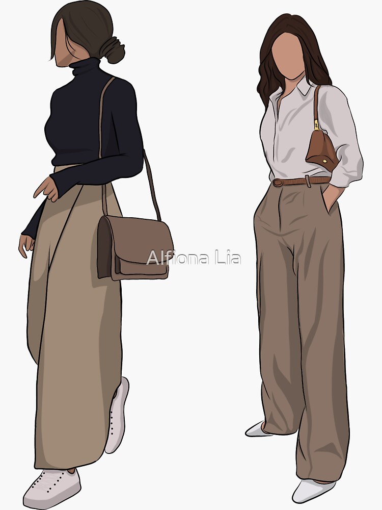 "Aesthetic Girls Outfit Journaling sticker" Sticker for Sale by Alfiona ...