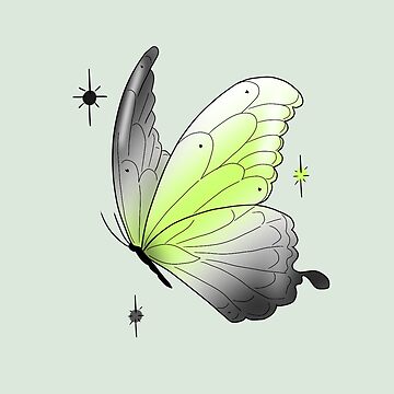 "Subtle agender butterfly" Sticker for Sale by atlasbackache | Redbubble