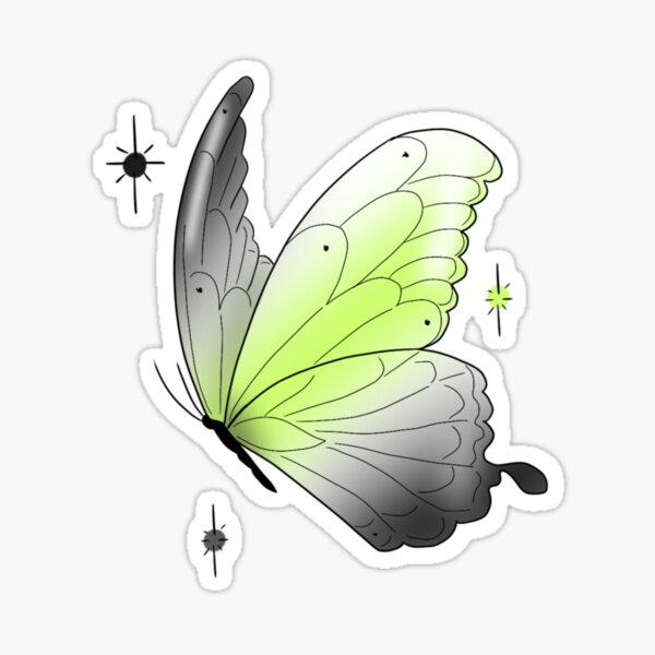"Subtle agender butterfly" Sticker for Sale by atlasbackache | Redbubble