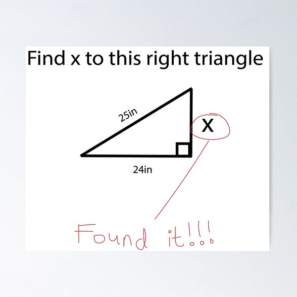 "Math Geometry triangle meme finding x problem" Poster for Sale by ...
