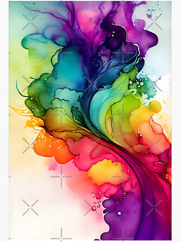 "Beautiful Alcohol Ink Design in Rainbow Colors" Art Board Print for ...