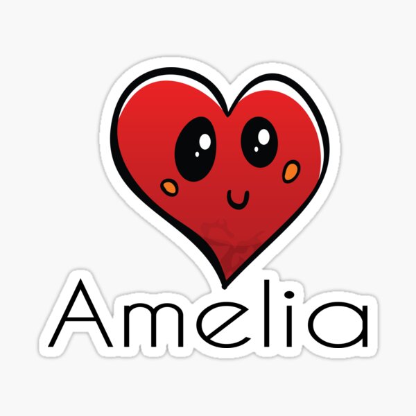 "Amelia Cute Heart My Name is Amelia! " Sticker for Sale by ProjectX23 ...