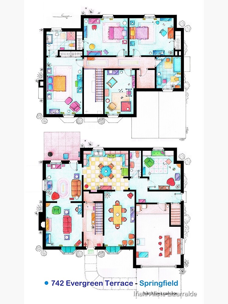 House of Simpson family - Both floors Premium Matte Vertical Poster ...