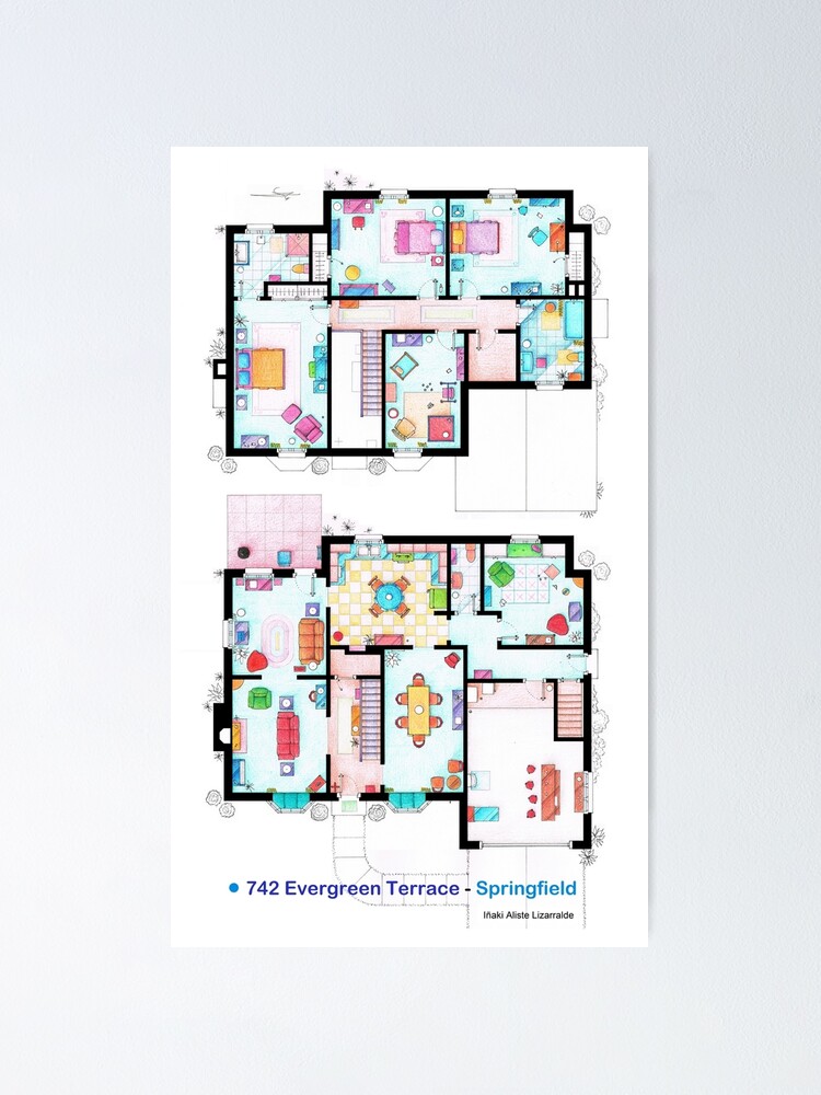 "House of Simpson family - Both floors" Poster for Sale by nikneuk ...