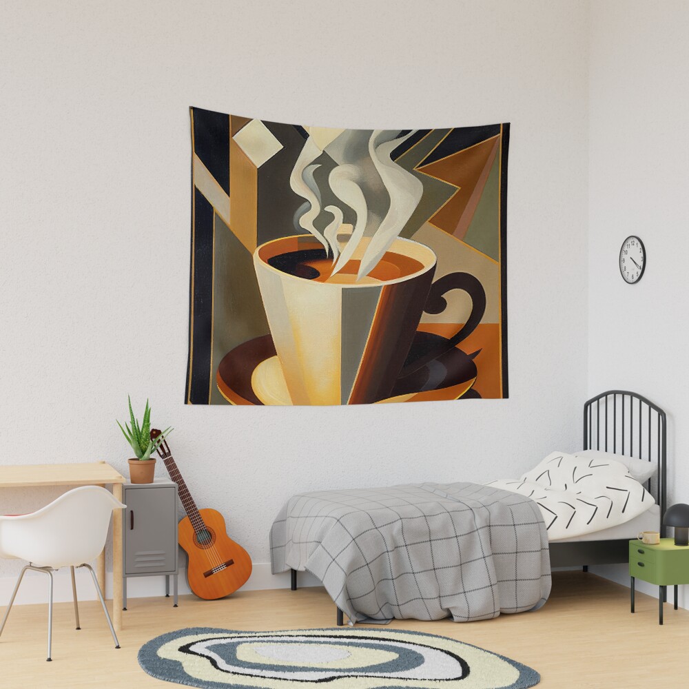 "Cubist painting of steaming cup of coffee 2" Art Board Print for Sale ...