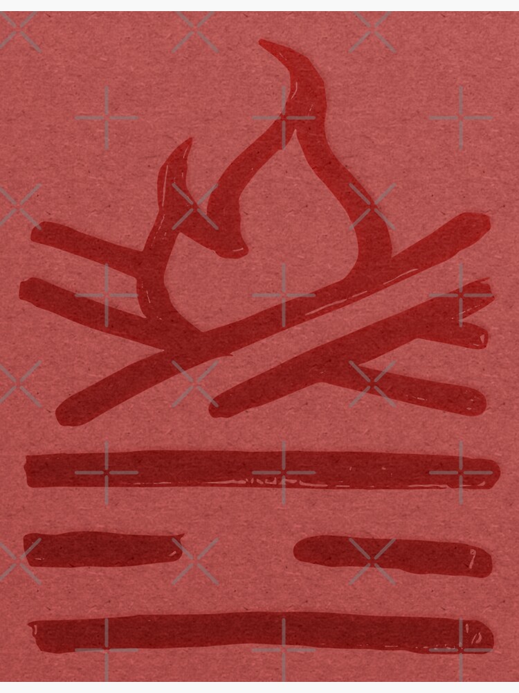 I Ching Trigram - 離 lí - Li - The Clinging - fire, glow 火 - Paint Ink ...