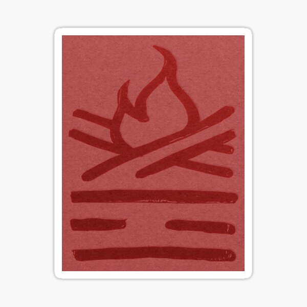 I Ching Trigram - 離 lí - Li - The Clinging - fire, glow 火 - Paint Ink ...