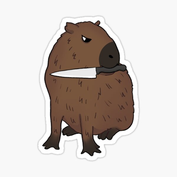 "Capybara with KNIFE" Sticker for Sale by PhongCots-Art | Redbubble