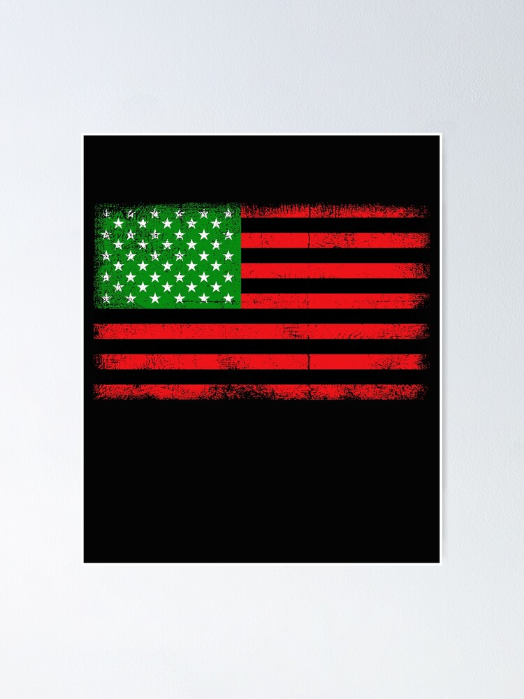 "Pan African American USA Flag Black History Distressed" Poster for ...