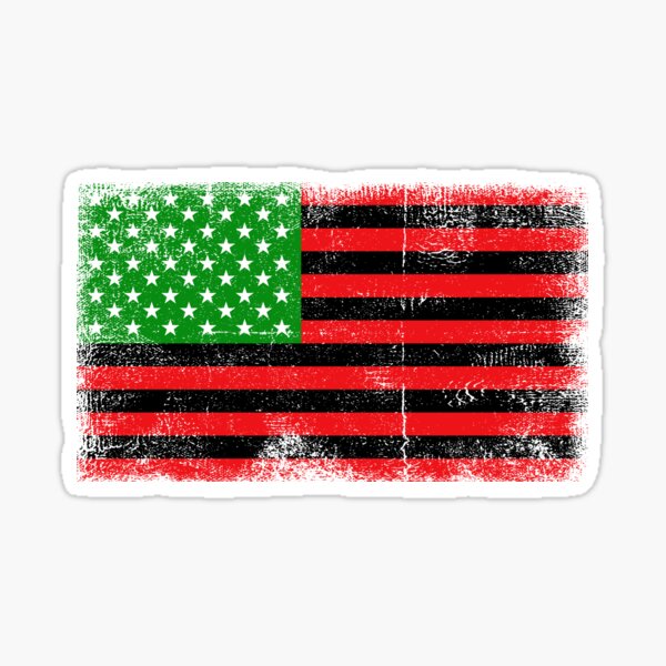 "Pan African American USA Flag Black History Distressed" Sticker for ...
