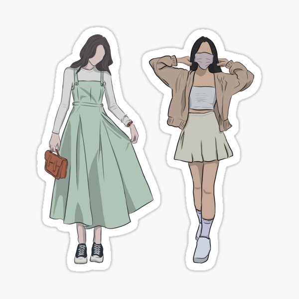 "Aesthetic Girls Outfit Journaling sticker" Sticker for Sale by ...