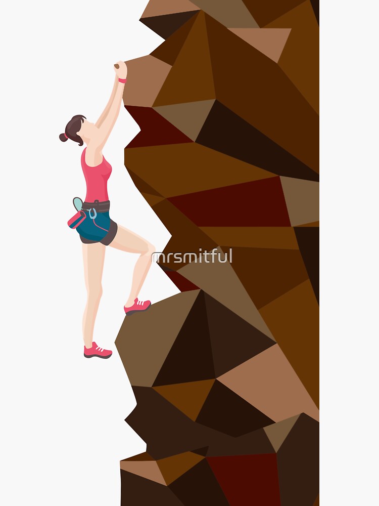 "Vintage Cool Girl Rock Climbing" Sticker for Sale by mrsmitful | Redbubble