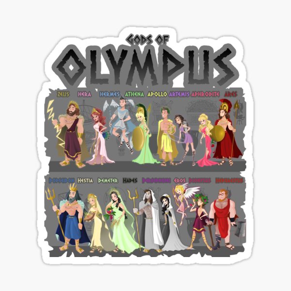 "Gods of Olympus" Sticker for Sale by JonasEmanuel | Redbubble