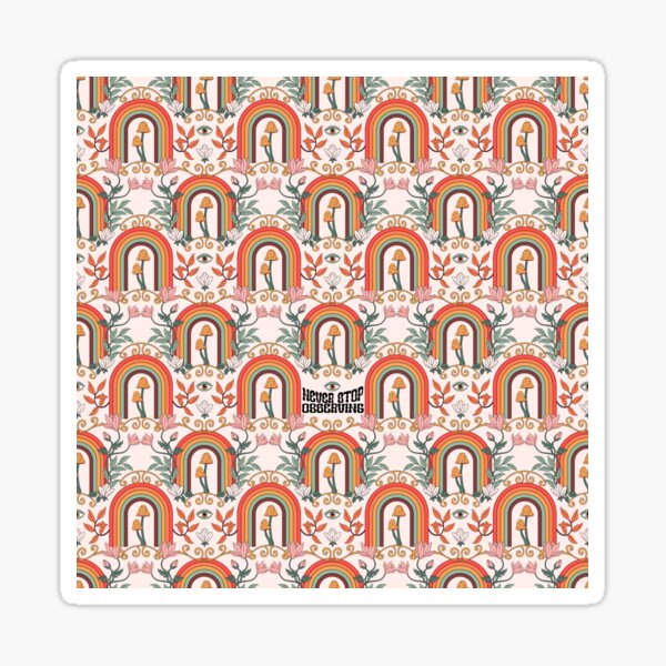 "Observation Rainbow Retro Seamless Print" Sticker for Sale by ...