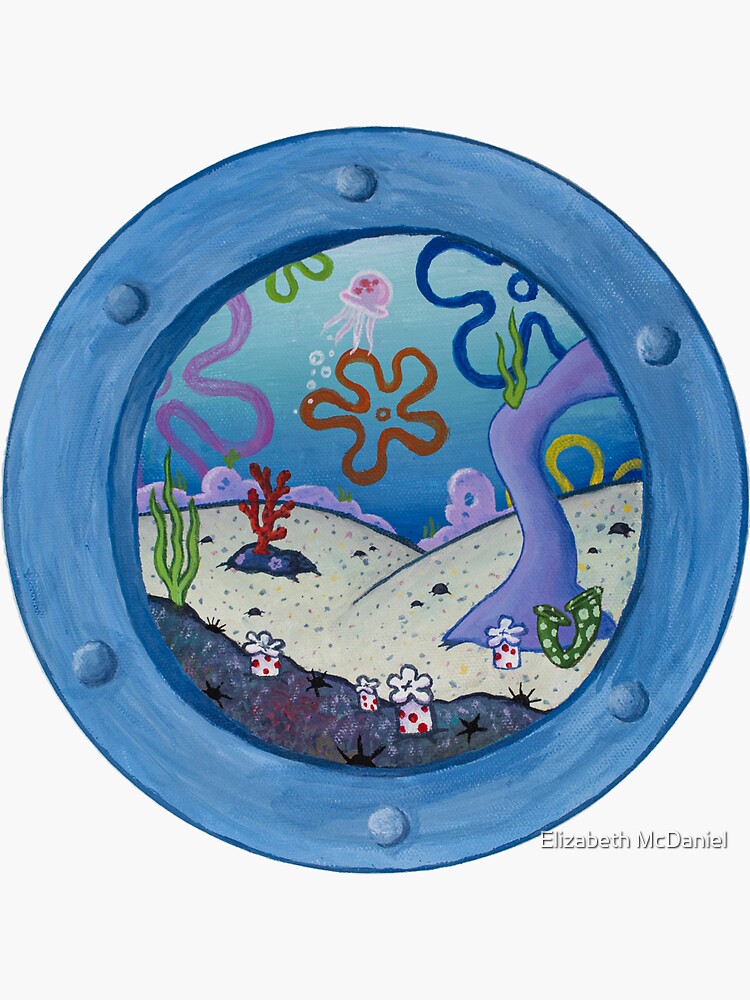 "SpongeBob Window" Sticker for Sale by ELMcDaniel | Redbubble