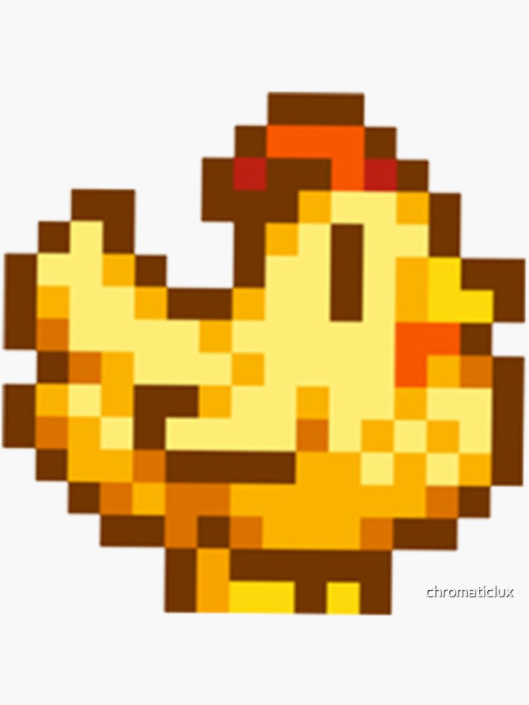 "Stardew Valley Golden Chicken" Sticker for Sale by gouge-art | Redbubble