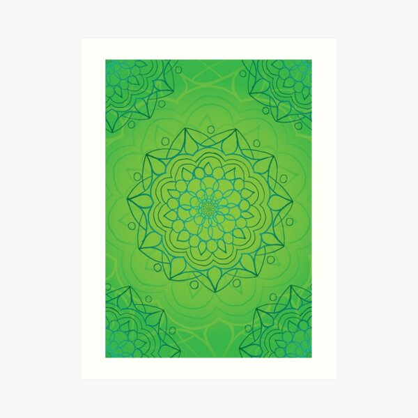 "Mandala - Green - Heart Chakra" Art Print for Sale by caraarcher ...