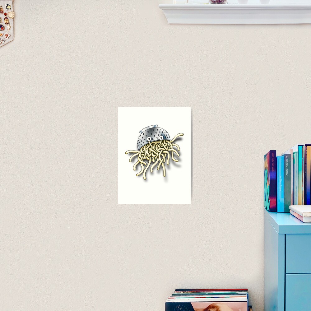 "Flying Spaghetti Monster with Colander" Art Print for Sale by ...