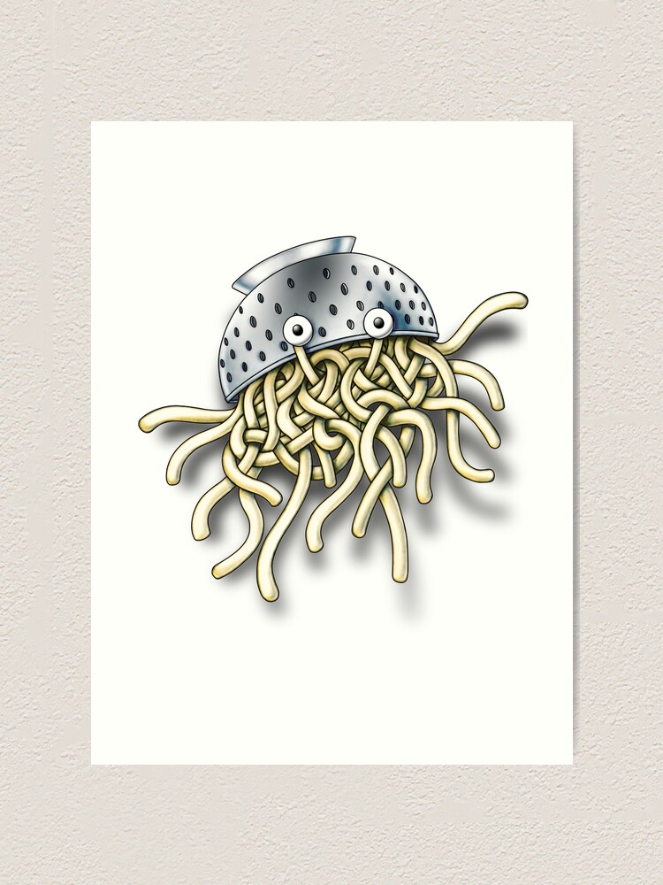 "Flying Spaghetti Monster with Colander" Art Print for Sale by ...