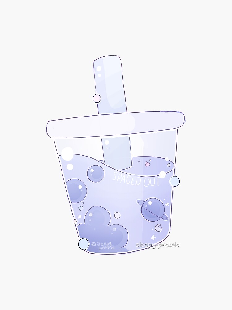 "Space Boba Tea" Sticker by sleepy-pastels | Redbubble