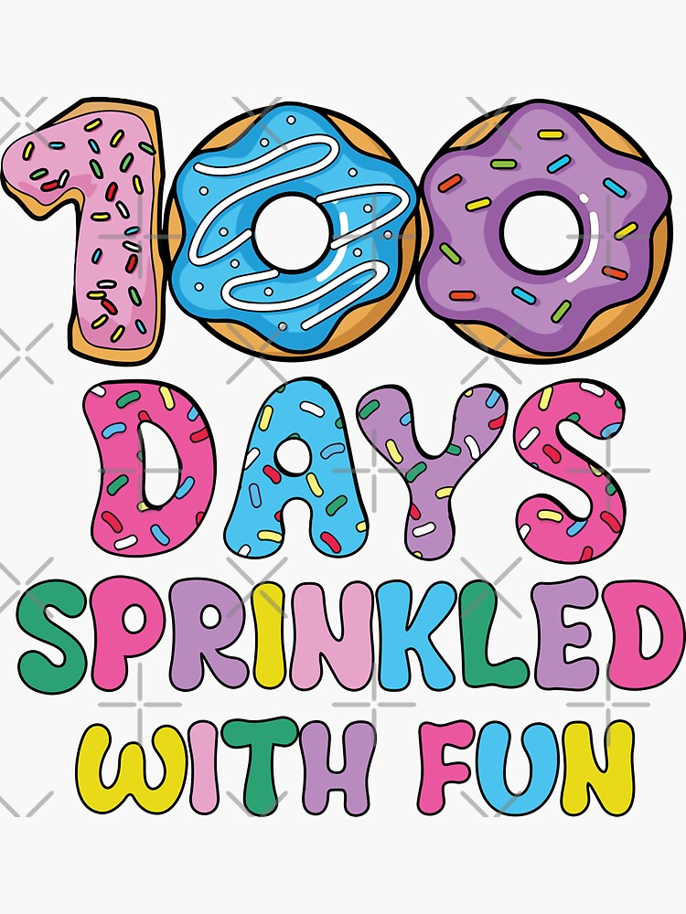 "100 Days Donut Sprinkled With Fun" Sticker for Sale by Maxartdesigns ...