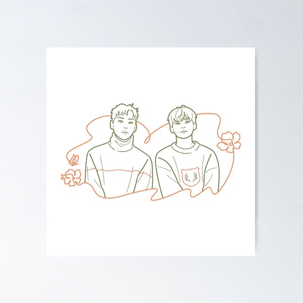 "ONF Hyojin & E-tion Lineart " Poster for Sale by Beelynnn | Redbubble