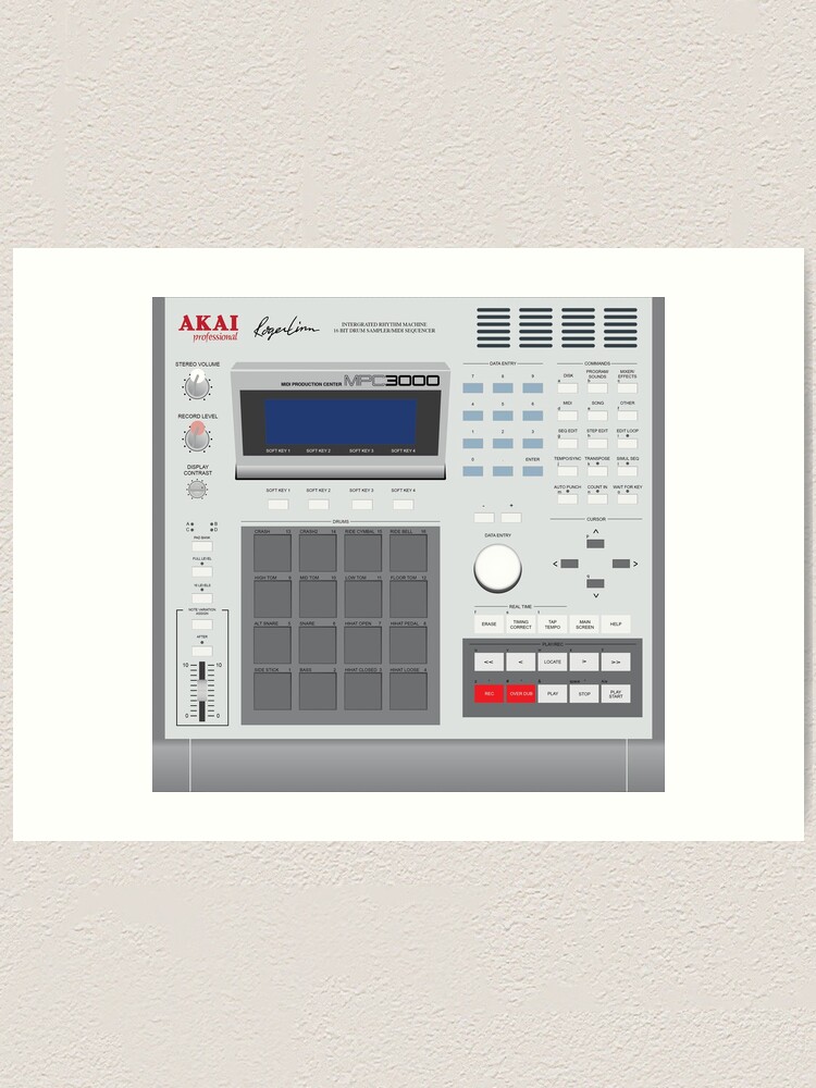"AKAI MPC 3000" Art Print for Sale by bl0r | Redbubble