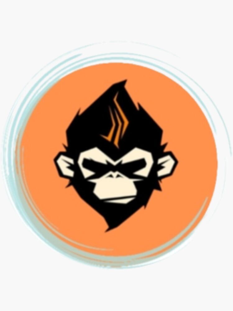 "MONKEY LOGO" Sticker for Sale by MetooStore ⭐⭐⭐⭐⭐ | Redbubble