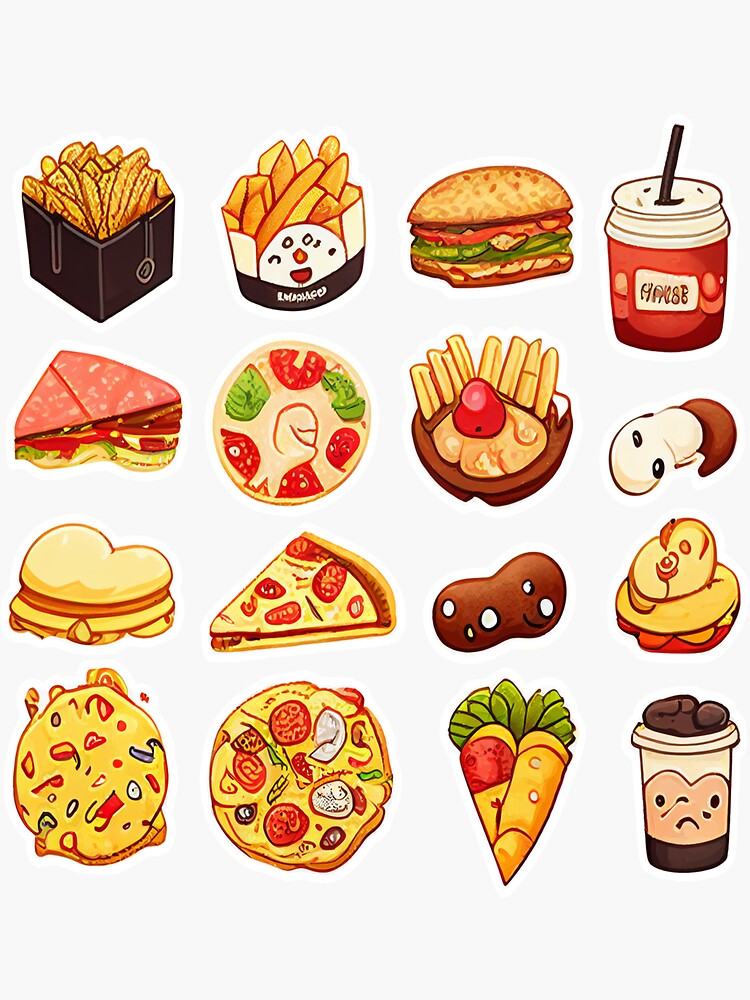 "#10 Cute happy food sticker pack" Sticker for Sale by KawaiiFoodArt ...