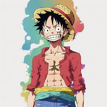 "Monkey D Luffy from One Piece Rainbow Artwork" Poster for Sale by ...
