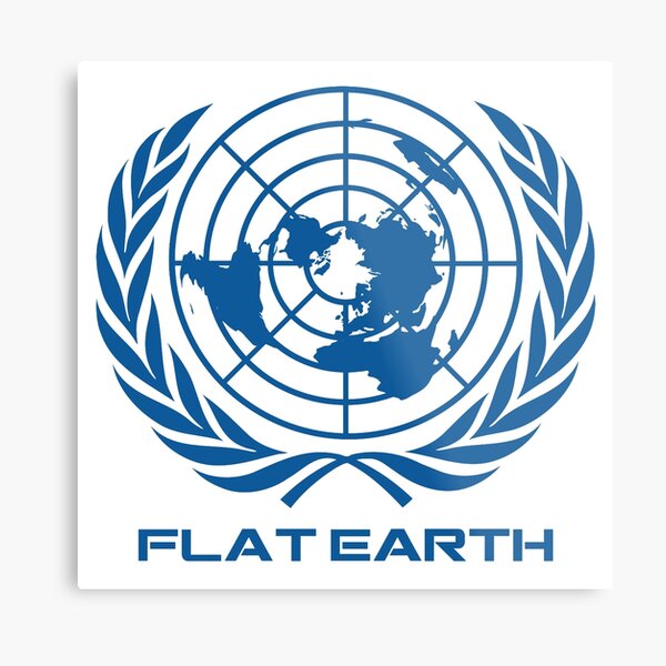 "Flat Earth Map Logo" Metal Print for Sale by flatearth1111 | Redbubble