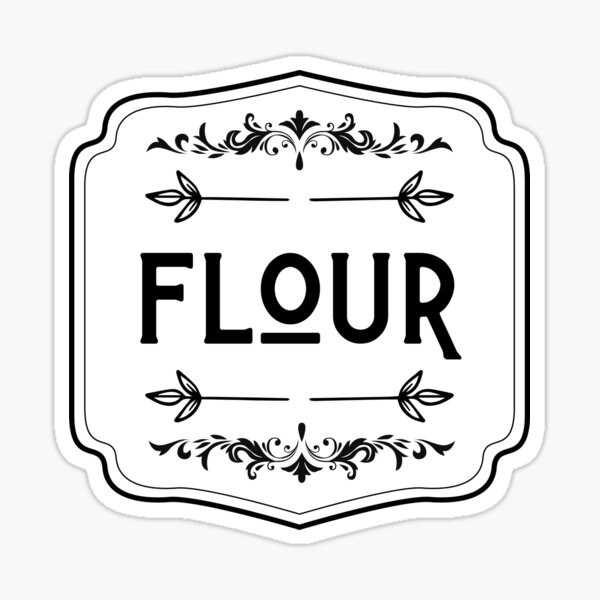 "Flour Retro Spice Label" Sticker for Sale by Anita Strifler | Redbubble