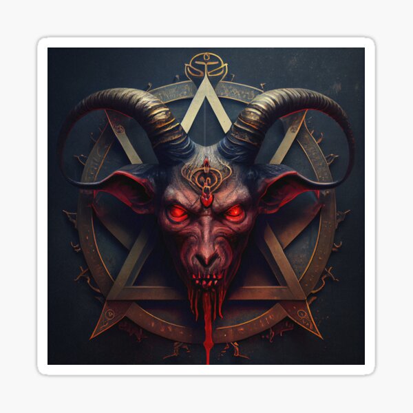 "Satanic Evil image of Satan the Devil." Sticker for Sale by The-Dark ...