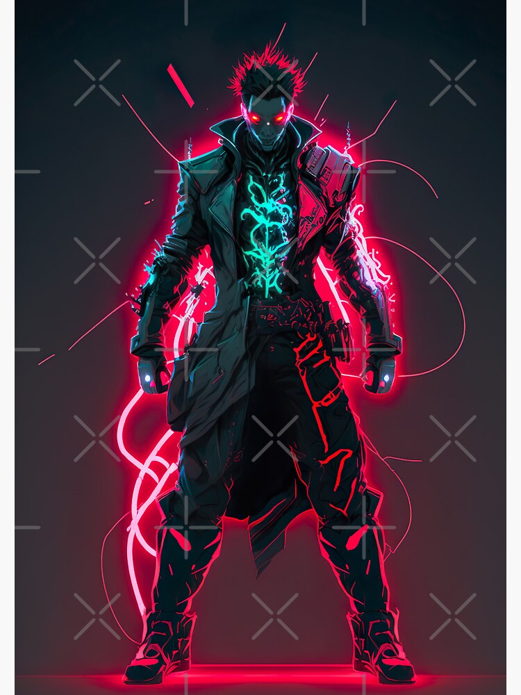 "Cyberpunk Cyborg Villain Surrounded By Neon Lights" Journal for Sale ...