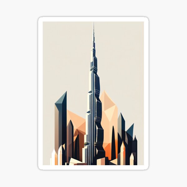"Minimalist Burj Khalifa: An Iconic Structure in Simplified Form ...