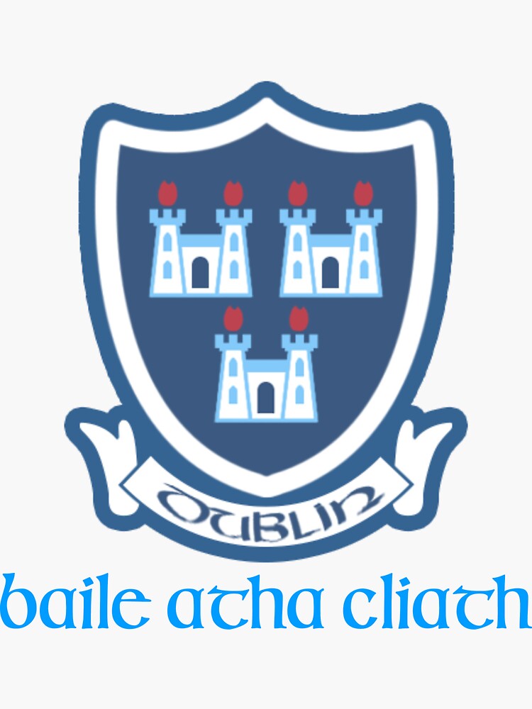 "Dublin Crest - Baile Átha Cliath Irish Emblem" Sticker for Sale by ...