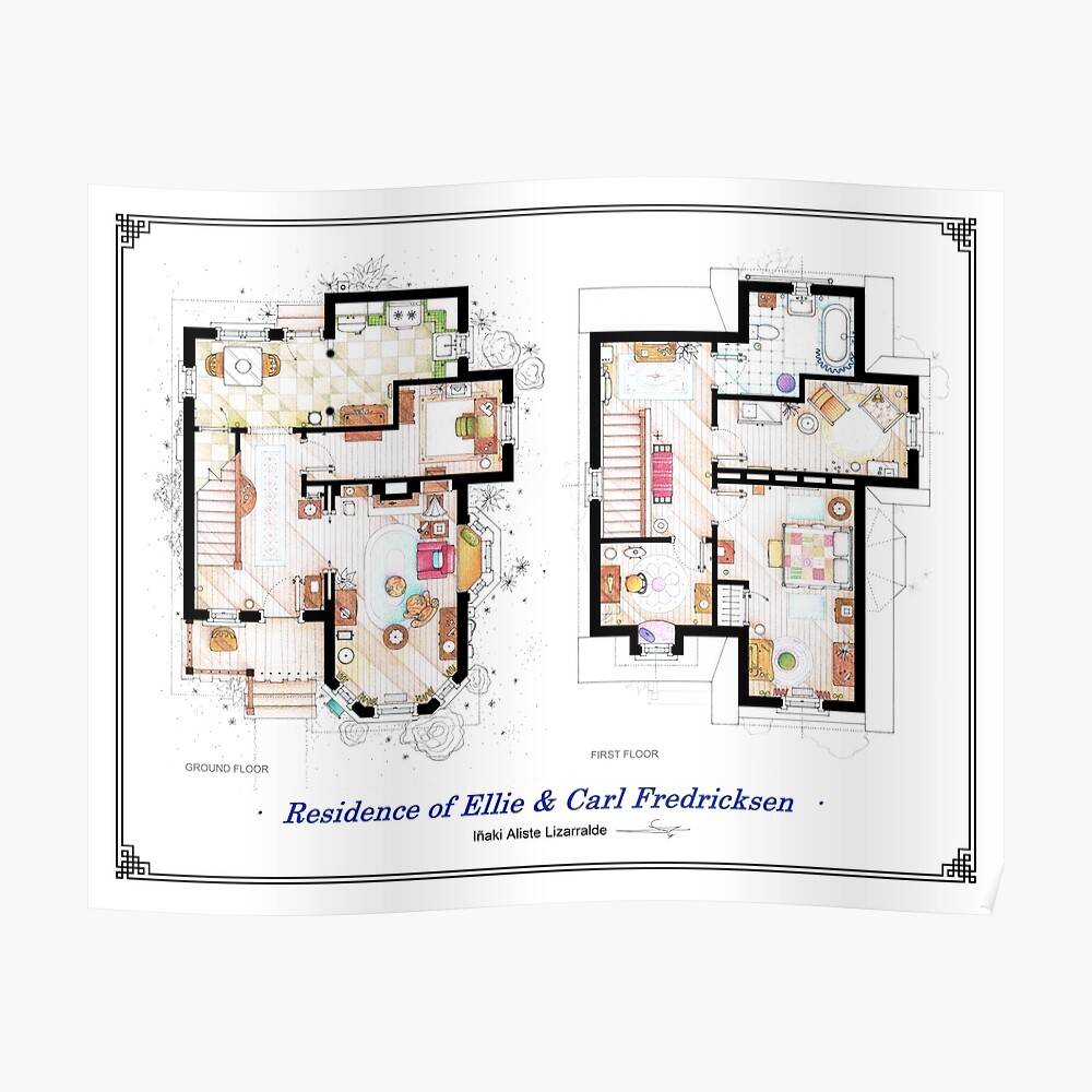 "Floorplan of the House from "UP"" Poster by nikneuk | Redbubble