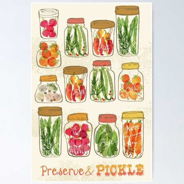 "Canning, Pickles, Preserve, Jar, Food Preservation Illustration ...