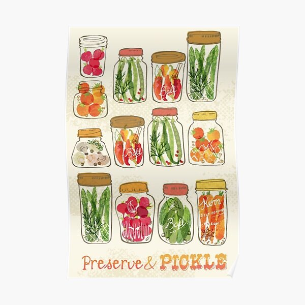 "Canning, Pickles, Preserve, Jar, Food Preservation Illustration ...