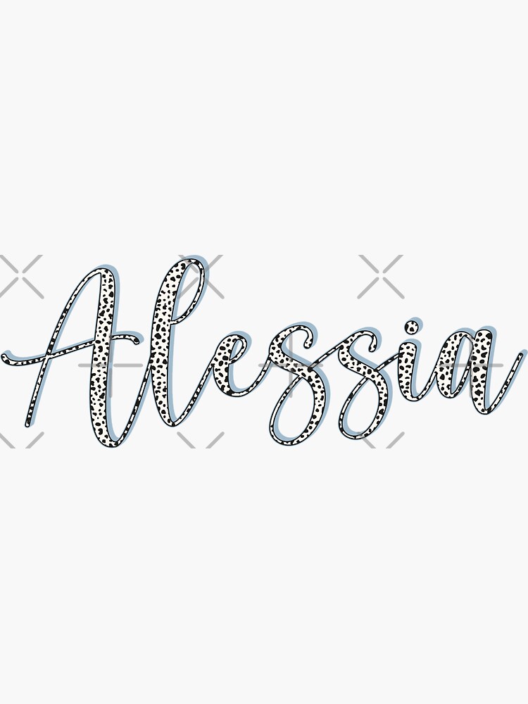 "Alessia name, Dalmatian pattern Alessia first name" Sticker for Sale ...