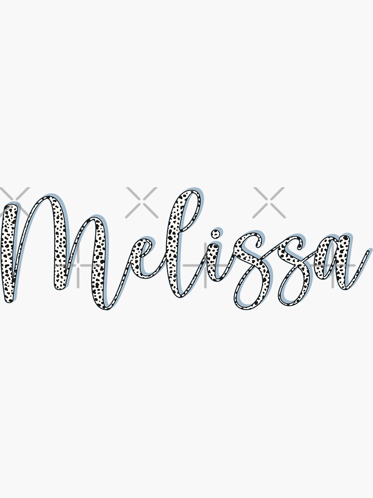 "Melissa name, Dalmatian pattern Melissa first name" Sticker for Sale ...