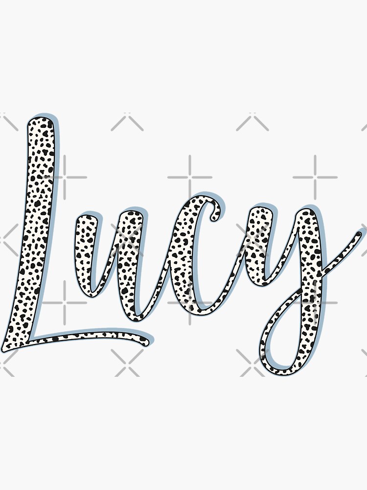 "Lucy name, Dalmatian pattern Lucy first name" Sticker for Sale by ...