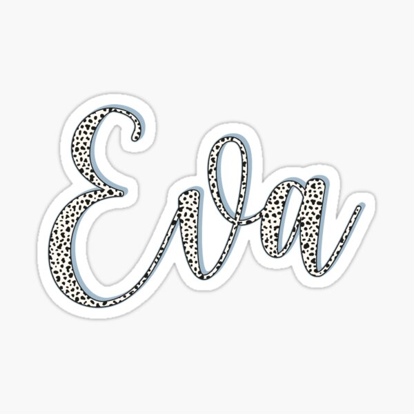 "Eva name, Dalmatian pattern Eva first name" Sticker for Sale by ...