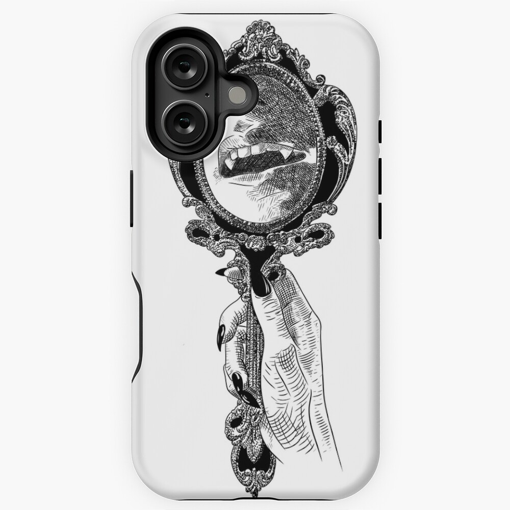 "Vampire Reflection on Handheld Antique Mirror - Vampy Goth Dark ...