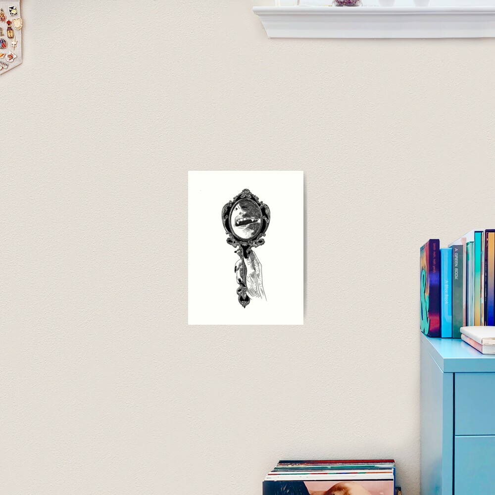 "Vampire Reflection on Handheld Antique Mirror - Vampy Goth Dark ...